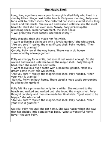 Talk for Writing - The Magic Shell - Wishing Tale | Teaching Resources