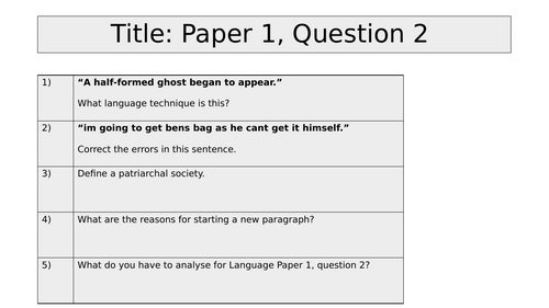 GCSE English Language Paper 1- Ugwu Paper | Teaching Resources
