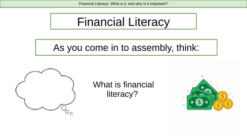 Financial Literacy Assembly (Financial Education for Teens) | Teaching ...