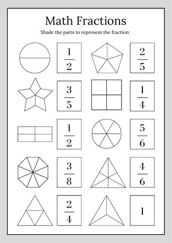 Ordering Comparing Shading Finding Fractions Pack | Teaching Resources