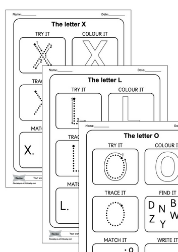Alphabets Activities Colouring, Tracing, Find, Match and Write Pages ...