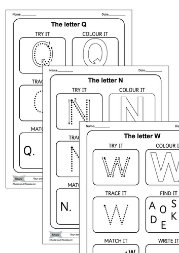 Alphabets Activities Colouring, Tracing, Find, Match and Write Pages ...
