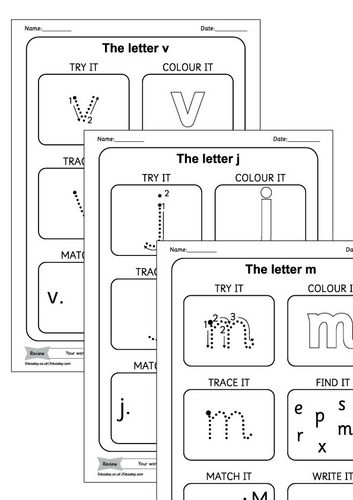 Alphabets Activities Colouring, Tracing, Find, Match and Write Pages ...