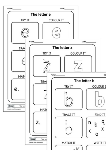 Alphabets Activities Colouring, Tracing, Find, Match and Write Pages ...