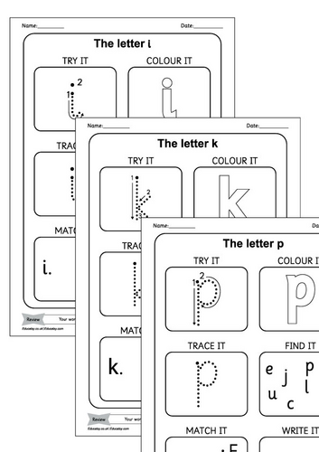 Alphabets Activities Colouring, Tracing, Find, Match and Write Pages ...