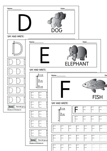 Uppercase Handwriting Practice Sheets Alphabet Tracing Worksheets A-Z ...