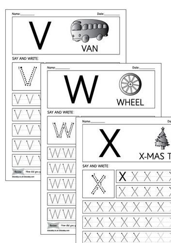 Uppercase Handwriting Practice Sheets Alphabet Tracing Worksheets A-Z ...
