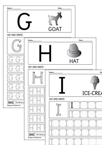 Uppercase Handwriting Practice Sheets Alphabet Tracing Worksheets A-Z ...