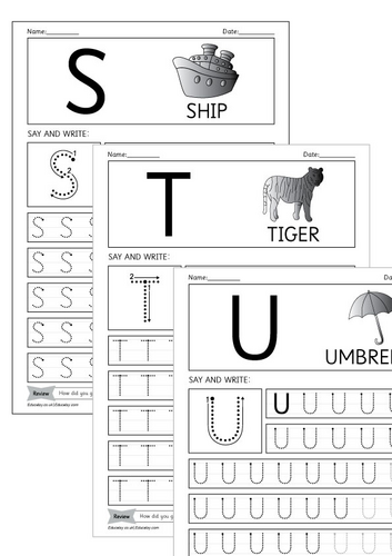 Uppercase Handwriting Practice Sheets Alphabet Tracing Worksheets A-Z ...