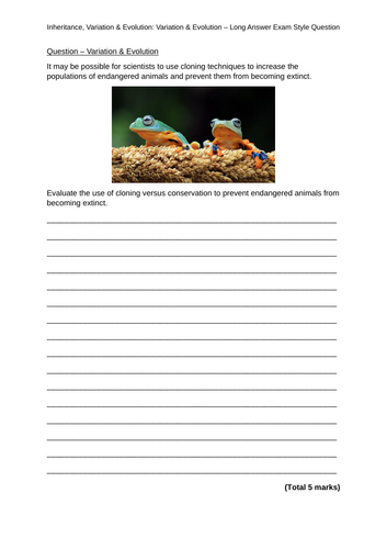 B6 Inheritance, Variation & Evolution AQA GCSE Science Biology Revision ...