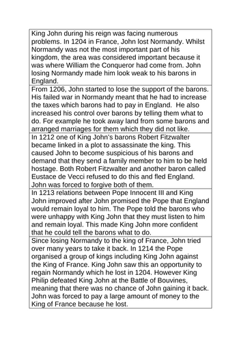 Life of King John | Teaching Resources