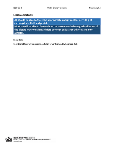 IBDP Sport, exercise and health science entire course lesson plans and ...