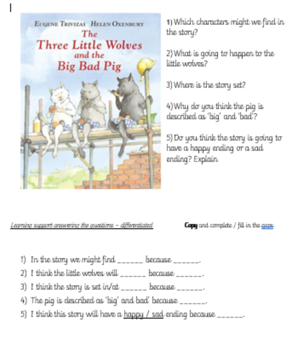 The Three Little Wolves and the Big Bad Pig Resources | Teaching Resources