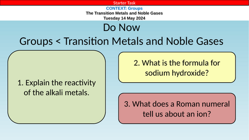 AQA GCSE Groups of The Periodic Table | Teaching Resources