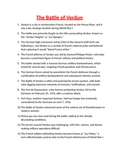 Let's learn about The Battle of Verdun: Did You Know 50 Fun Facts for ...