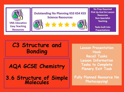 AQA GCSE Chemistry 3.6 Simple Covalent Structure Models Full Lesson ...