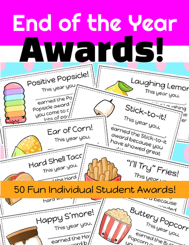 50 Positive End of the Year Awards for Students | Cute | Funny | PDF ...