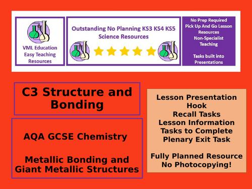 AQA GCSE Chemistry Metallic Bonding and Properties of Metals Full ...