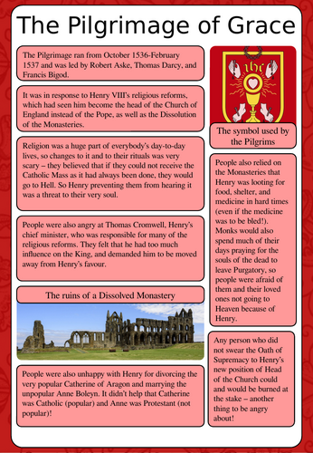 KS3 History Tudors Lesson - The Pilgrimage of Grace | Teaching Resources