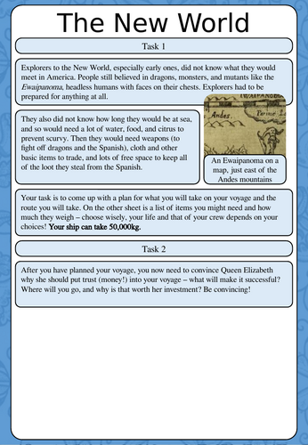 KS3 History Tudors Lesson - Tudor Exploration and the New World ...