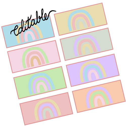 Teacher Toolbox Labels, Editable Boho Rainbow Pastel Teacher Toolbox ...