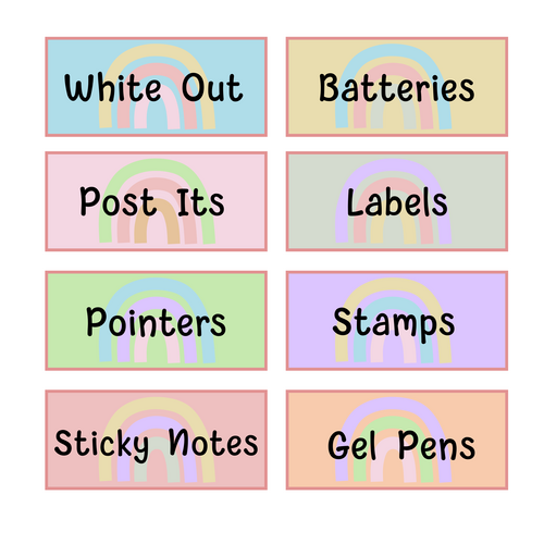 Teacher Toolbox Labels, Editable Boho Rainbow Pastel Teacher Toolbox ...