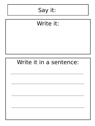 Say it, write it, sentence | Teaching Resources