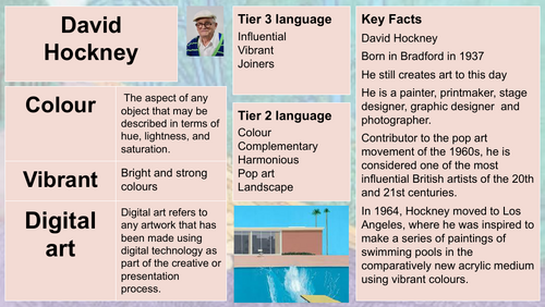 David Hockney knowledge organiser | Teaching Resources