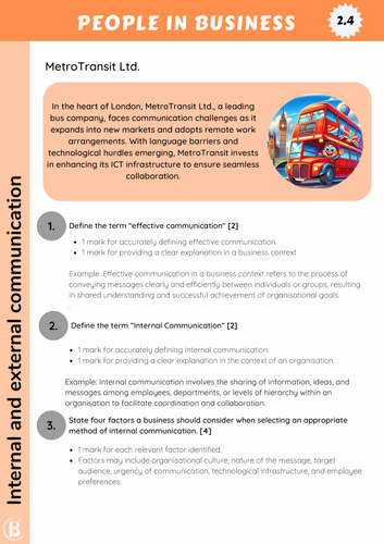 IGCSE Business Unit 2.4: Internal and external communication | Teaching ...