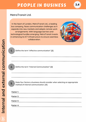 IGCSE Business Unit 2.4: Internal and external communication | Teaching ...
