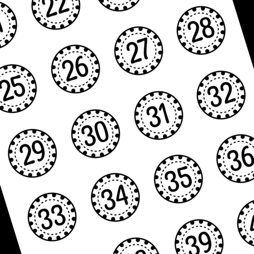 Printable Small Black and White Number Labels, Number Signs, Lockers ...