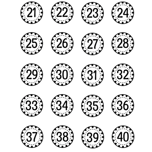 Printable Small Black and White Number Labels, Number Signs, Lockers ...