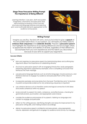 That Bird Has Arms! - HUGE Resource Bundle- Stages 1-3 - CBCA Shortlist ...