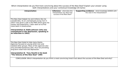 AQA 8145 America 1920-73 - how effective was the New Deal? | Teaching ...