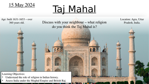 KS3 the Taj Mahal - The History of the World in 11 buildings | Teaching ...