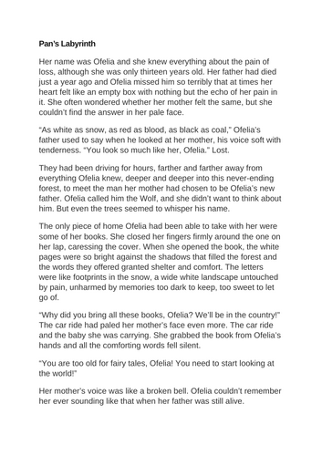 English Language Paper 1 Pan's Labyrinth | Teaching Resources