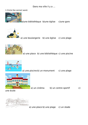 Dans ma ville il y a | Teaching Resources