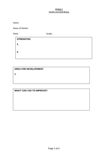 Unit 6 Health & Well-Being: Booklets & Assessments | Teaching Resources