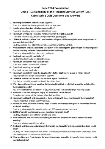 LIBF UNIT 4 JUNE 2024 CASE STUDY 1 QUIZ - 'Frank and Nina' | FINANCIAL ...