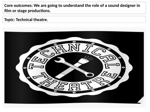 Technical theatre scheme of work. | Teaching Resources