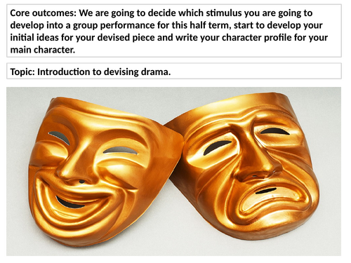 Introduction to devising drama scheme of work. | Teaching Resources