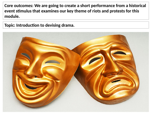 Introduction to devising drama scheme of work. | Teaching Resources