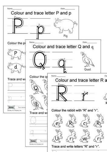 Printable A to Z Uppercase and Lowercase Alphabet Letters Handwriting ...