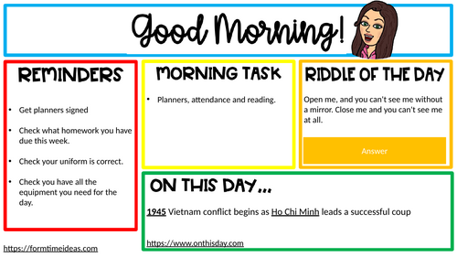 Form tutor activities/presentation | Teaching Resources