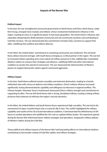 IGCSE Edexcel History World divided: superpowers Lesson 11 The Korean ...
