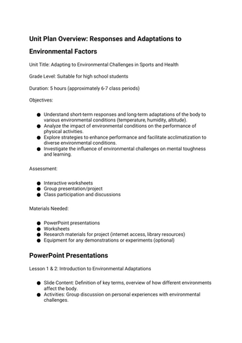 NEW IB Sports Science HL. A.1.2. Unit plan, Powerpoints, Worksheets ...