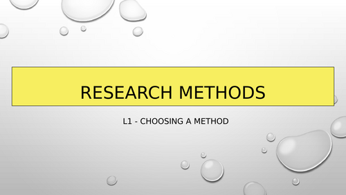 AQA specification A level research method choosing a method | Teaching Resources
