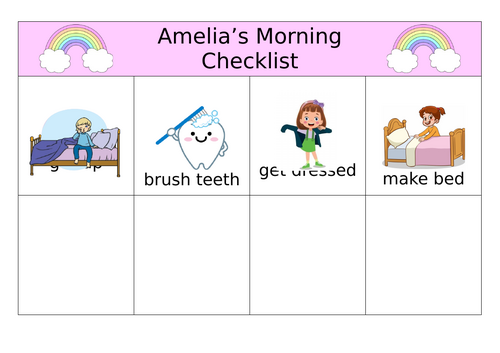 Visual Morning Home Chart | Teaching Resources