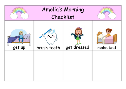 Visual Morning Home Chart | Teaching Resources