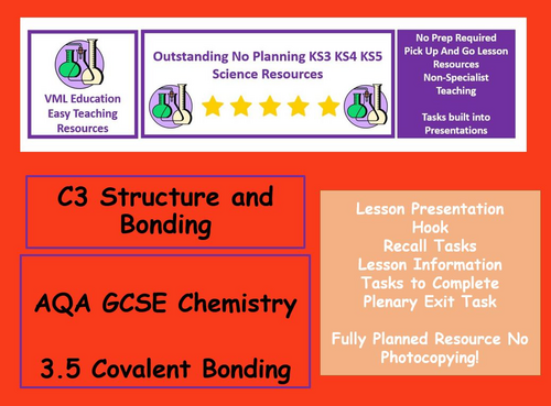 AQA GCSE Chemistry Covalent Bonding Full Lesson Presentation and ...